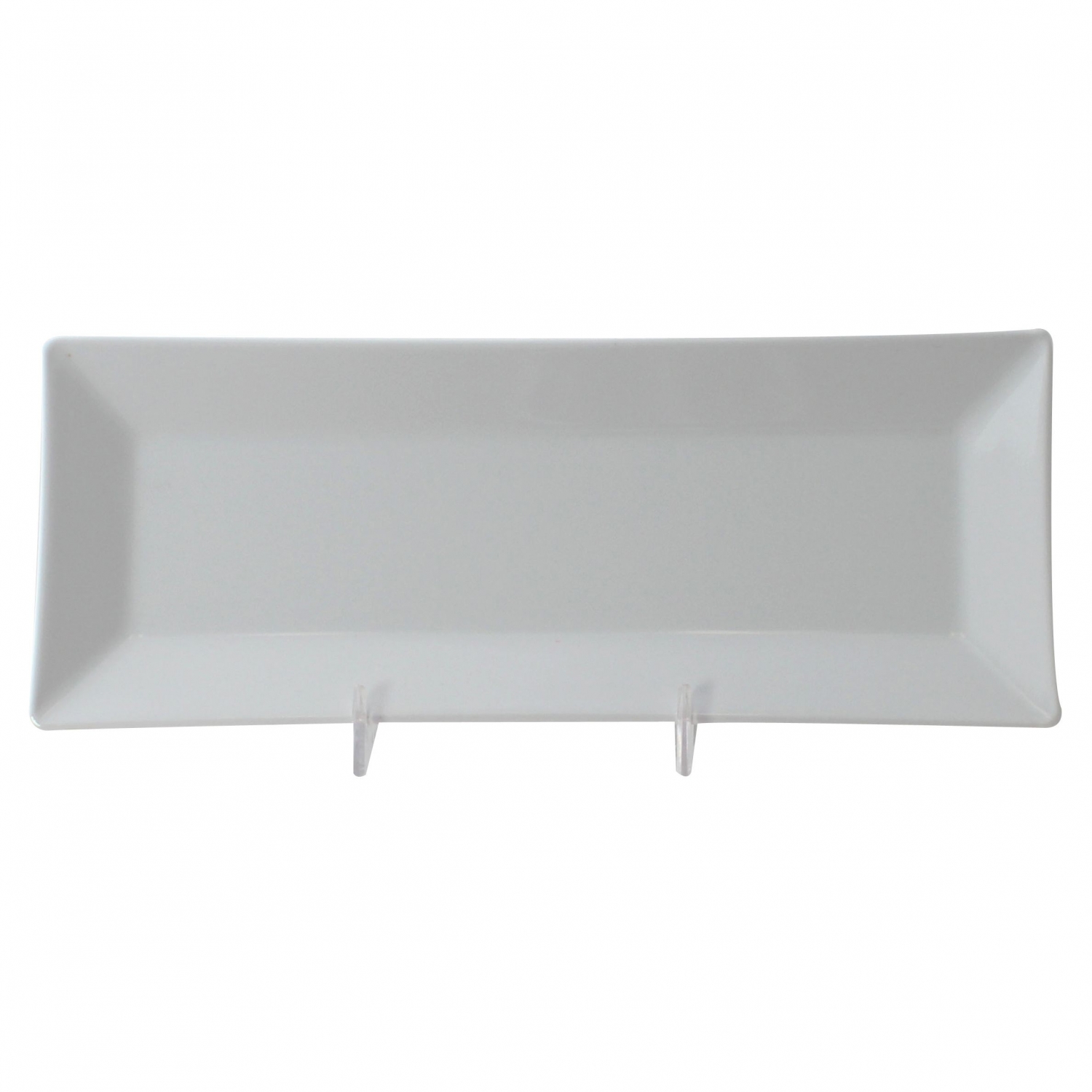 Plato blanco rectangular de melamina 10-1/4" x 4" - ECONOMART