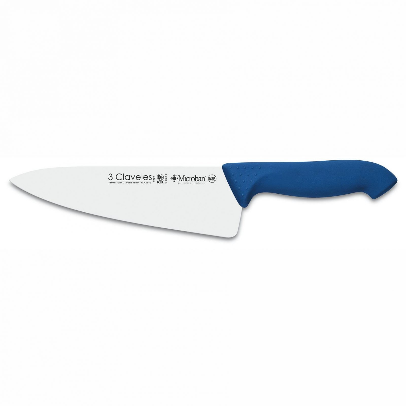 Cuchillo de Chef de 8" con Mango de Polipropileno Azul - ECONOMART
